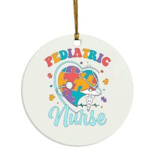 pediatric nurse autism day love heart stethoscope nursing christmas ornament