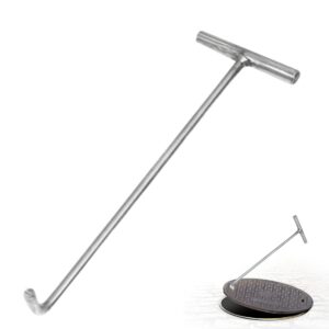 peosaard manhole cover hook, 15x5.9 stainless steel manhole cover hook, non slip manhole cover lifter hooks, drain grate lifter with thick handle for roll-up door