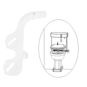 Ultra Slim Bidet Attachment for Toilet, Non Electric Bidet Toilet Seat Attachment with Self Cleaning Dual Nozzles for Feminine Wash, Hygienic Bidets for Existing Toilets (White)