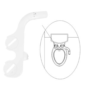 Ultra Slim Bidet Attachment for Toilet, Non Electric Bidet Toilet Seat Attachment with Self Cleaning Dual Nozzles for Feminine Wash, Hygienic Bidets for Existing Toilets (White)