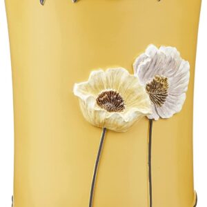 Zahari Home Decorative Trash Can for Bathroom, Office & Bedroom - 2.1 Gallons Stylish & Small Trash Can for Dorms, Desktop & Restroom - Chic Waste Basket for Compact Spaces, Poppy Fields