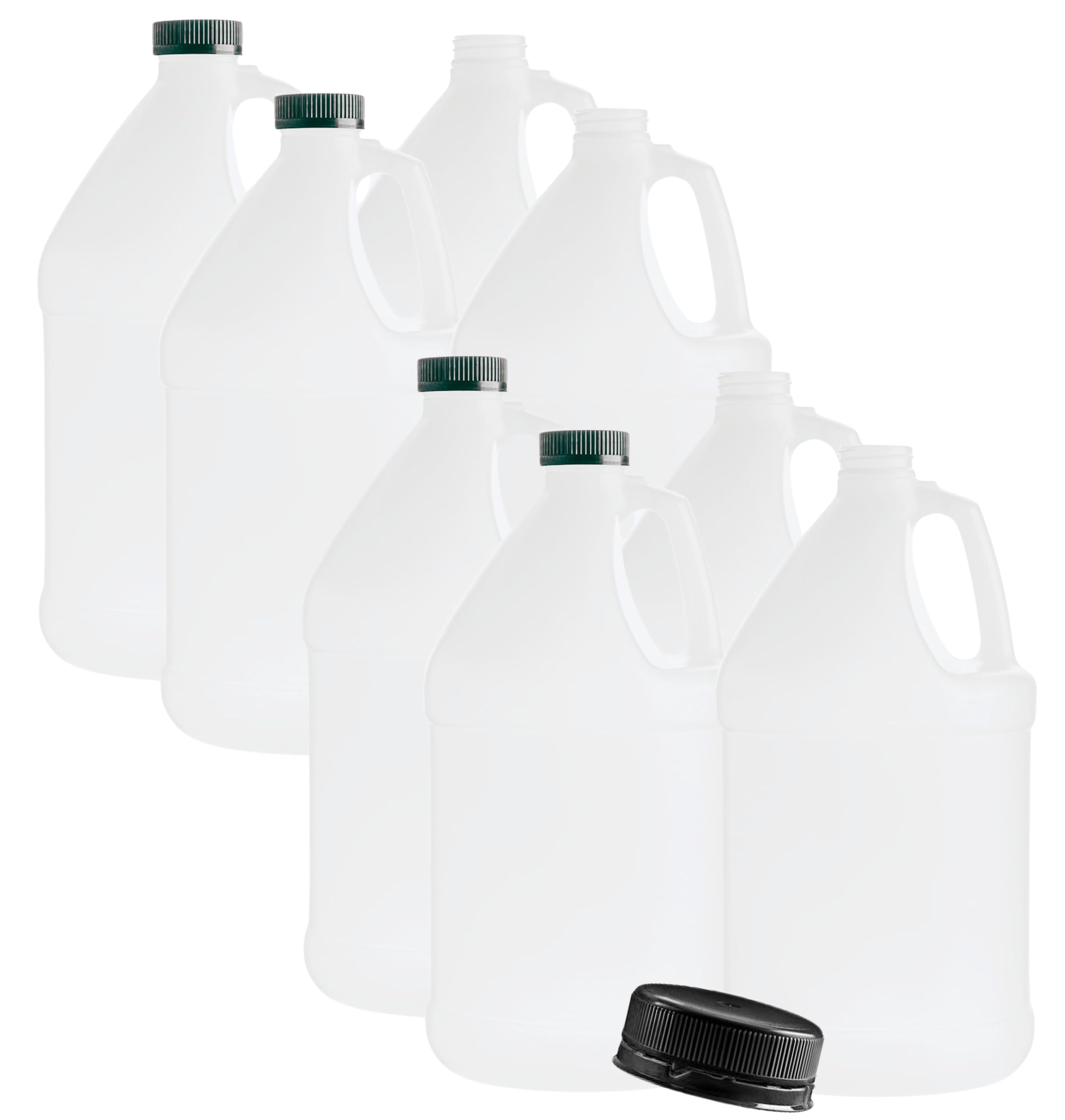 1-Gallon Empty Plastic Jugs (8 PACK) Reusable, Food-Safe, BPA Free | Heavy-Duty HDPE | With Black Tamper Evident Screw Caps