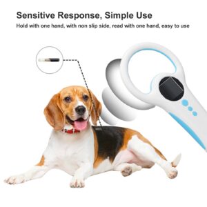 Mavaol Handheld RFID Pet Microchip Scanner, with 134.2kHz 125kHz Dual Frequency, 8 to 20 cm Scanning Range, 800 Data Storage, for Cat, Dog Pet Identification