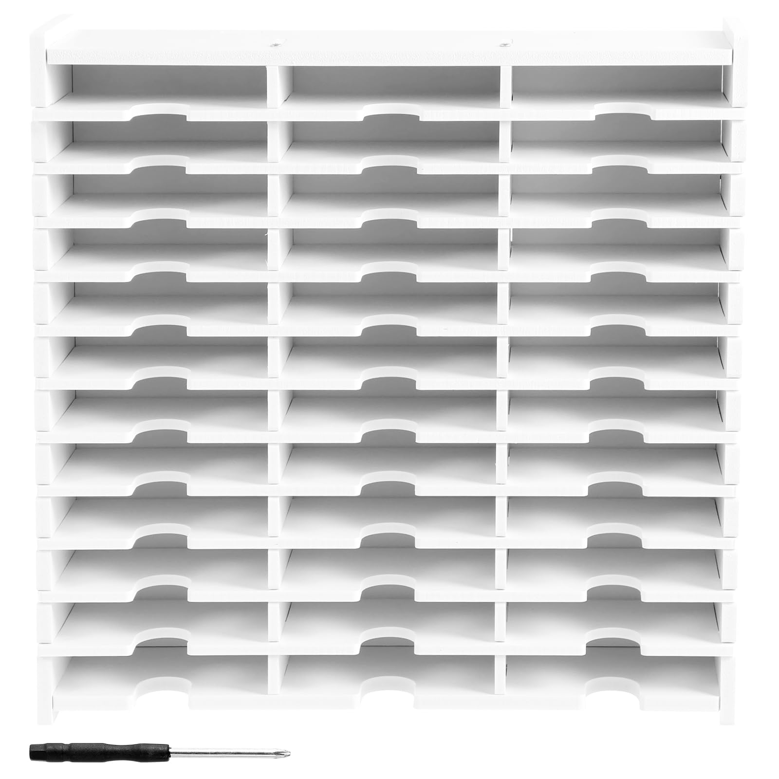 36 Slots Ink Pad Printing Storage Holder DIY Storage Box Large Capacity Items Plastic Racks Handmade Supplies Storage Shelf Printing Pad Storage Shelf for Home Office Crafts School Supplies, White