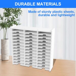 36 Slots Ink Pad Printing Storage Holder DIY Storage Box Large Capacity Items Plastic Racks Handmade Supplies Storage Shelf Printing Pad Storage Shelf for Home Office Crafts School Supplies, White