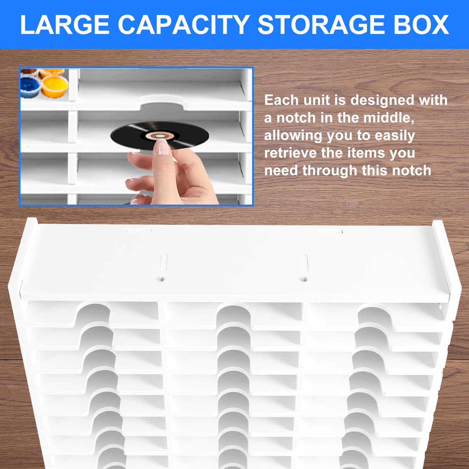 36 Slots Ink Pad Printing Storage Holder DIY Storage Box Large Capacity Items Plastic Racks Handmade Supplies Storage Shelf Printing Pad Storage Shelf for Home Office Crafts School Supplies, White