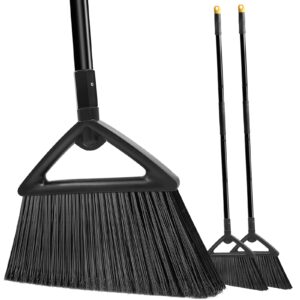 putnatrue heavy duty broom outdoor and indoor,upgraded commercial broom angle brooms for sweeping indoor/outdoor,perfect house kitchen broom garage broom and black broom of courtyard restaurant