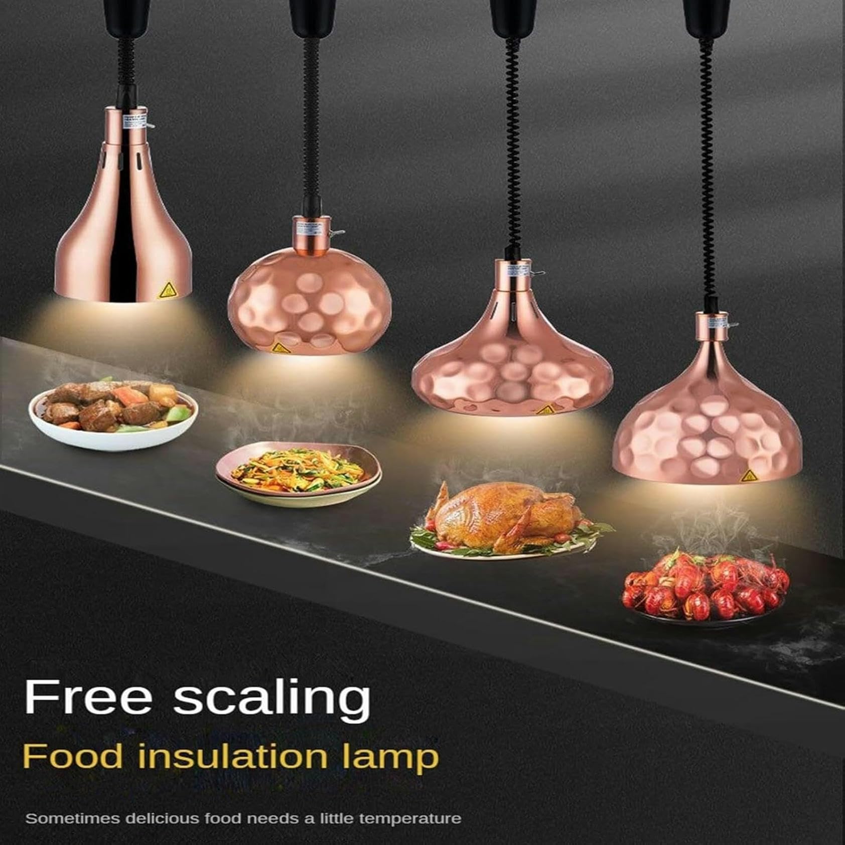 for Heating Food Lamp, Retractable Lamp for Heating Food, Pendant Lamp for Heating Food, Commercial Heating Lamp (D)