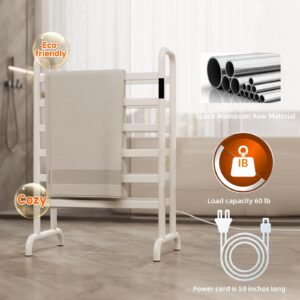 XIHAADOY Towel Dryer for Bathroom, Electric Towel Warmer, Towel Warmer Rack for Bathroom, Heated Towel Rack Freestanding, White,Two Layers