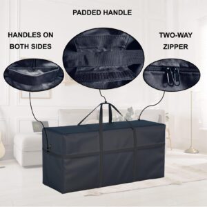 Heavy Duty 600D Waterproof Patio Extra Large Outdoor Cushion Furniture Storage Bag with Handles with Zipper L 65“ x W 22” x H 30”, Storage Bag with Waterproof Cover