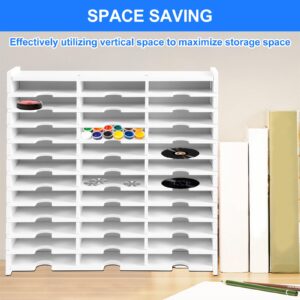 36 Slots Ink Pad Printing Storage Holder DIY Storage Box Large Capacity Items Plastic Racks Handmade Supplies Storage Shelf Printing Pad Storage Shelf for Home Office Crafts School Supplies, White