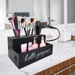 YCSWIM Stylish Blow Dryer Holder With Hot Tools Organizer Bathroom Vanity Countertop Organization for Vanity Cabinet Storage Stand Makeup,Straightener,Brush,Vanity