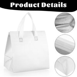 Ubamdom 20 Pack Insulated Take Away Bags, Small Insulated Cooler Bag Grocery Bags, Insulated Grocery Bag for Hot&Cold Food, Food Delivery, 9.5 x 9.5 x 6 Inches(White)