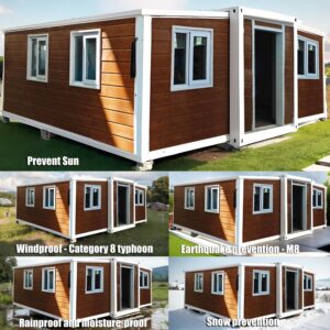 3 Bedroom 40FT Thickened Prefab home Tiny House to Live in for Adults Foldable Expandable Container Mobile Modular casa contenedor para vivir Mini Live Houses kit for sale,with Toilet Kitchen Bathroom