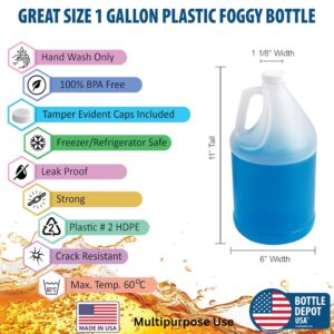 BOTTLE DEPOT USA 4 PACK 1-Gallon Empty Plastic Jugs, Reusable With Shipping Box, Food-Safe, BPA Free | Heavy-Duty HDPE | With White Tamper Evident Screw Caps