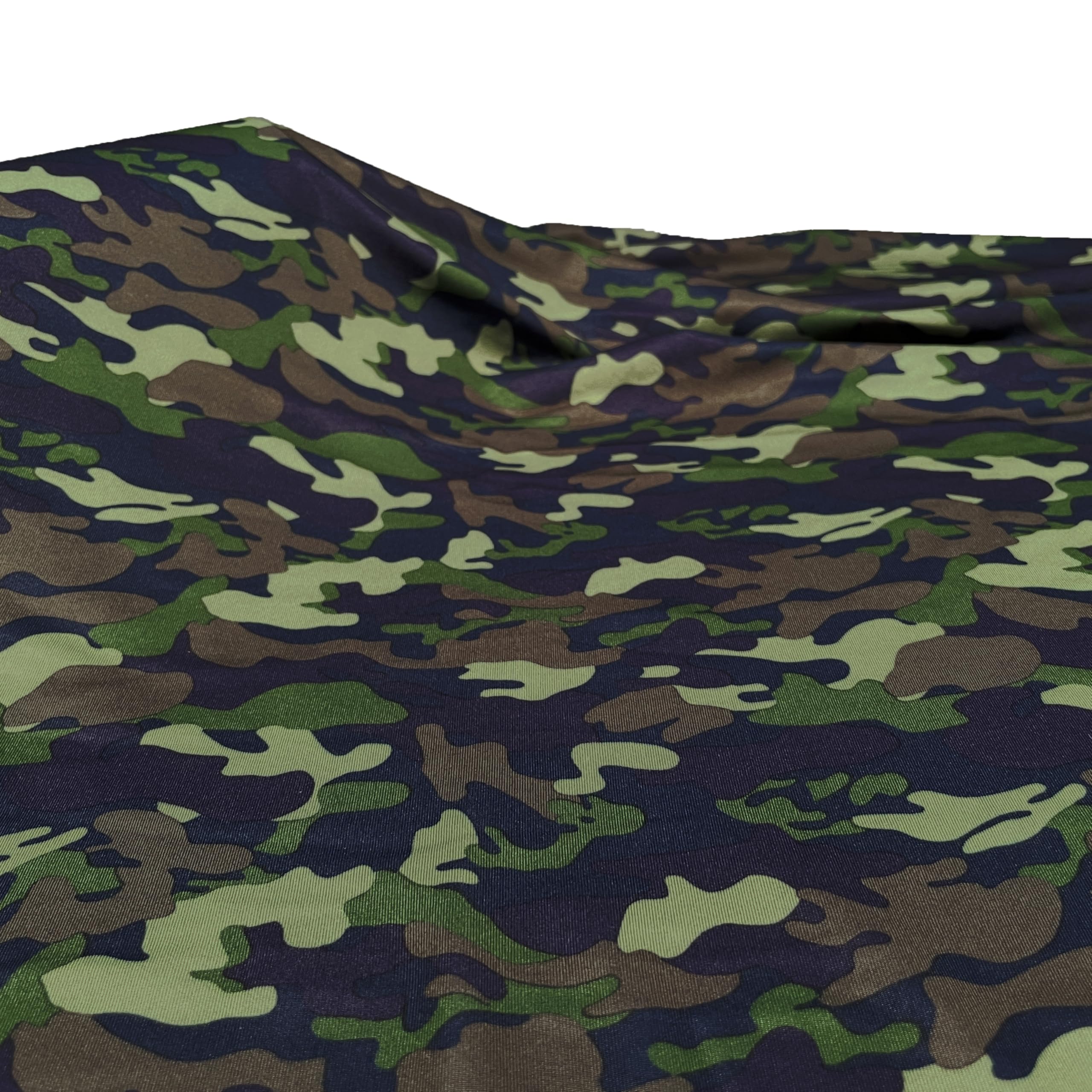 VIZALO Moisture Wicking Single Jersey Knitted Fabric, Polyester and Spandex, 60" Wide, Cut by The Yard for Clothing, Crafts, Home Decor, Upholstery, Shirts, Pants, Pet Clothing (Green Camo, 2 Yard)