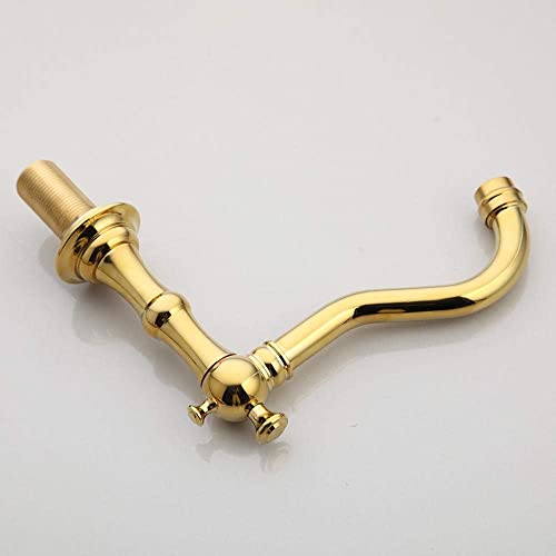 Bathroom Kitchen Basin Mixer Tap Sink Faucet 2 Handles 3Pcs Gold Bathroom Basin Faucet Bathtub Tap-Golden Plated