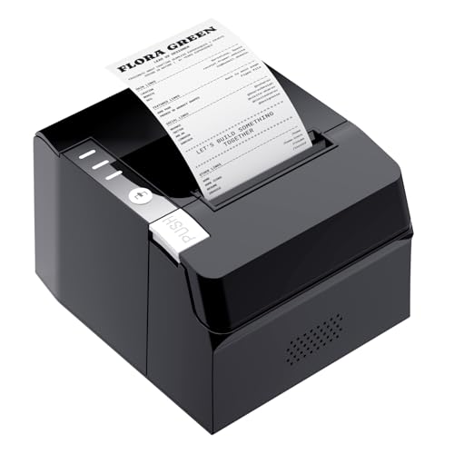 miemieyo POS Receipt Printer, 80mm Thermal Printer, ESC/POS, Restaurant Kitchen Printer Support Cash Drawer,USB Serial Ethernet Receipts Printer for Small Business