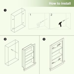 Mepplzian Recessed Medicine Cabinet for Bathroom,14x24 in Wall Bathroom Cabinet with Storage,Bathroom Niche for Shower Wall for Bedroom/Hallway,Black Shower Niche,Wall Niche Insert for Drywall,MDF