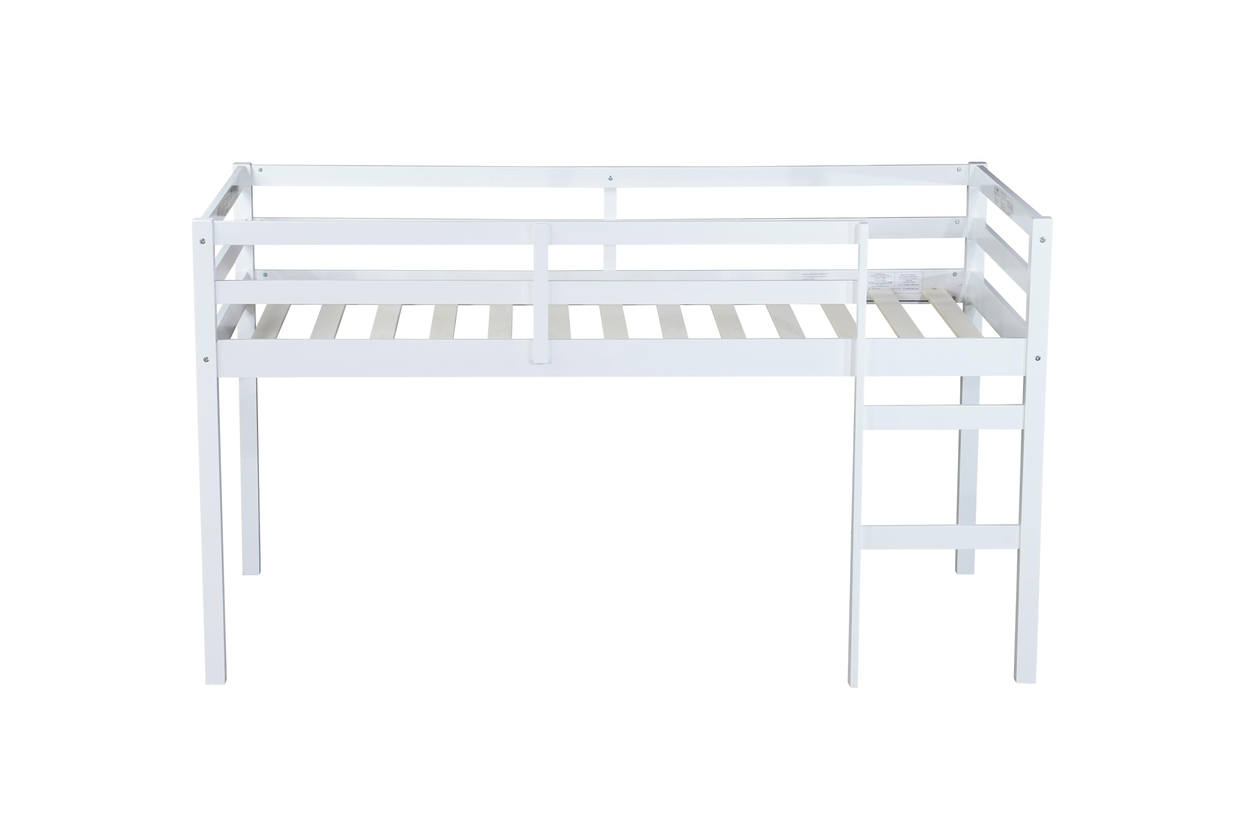 Bellemave Twin Size loft Bed for Kids, Kids loft Bed with Ladder, Wooden loft Bed for Kids, Low loft Bed, White