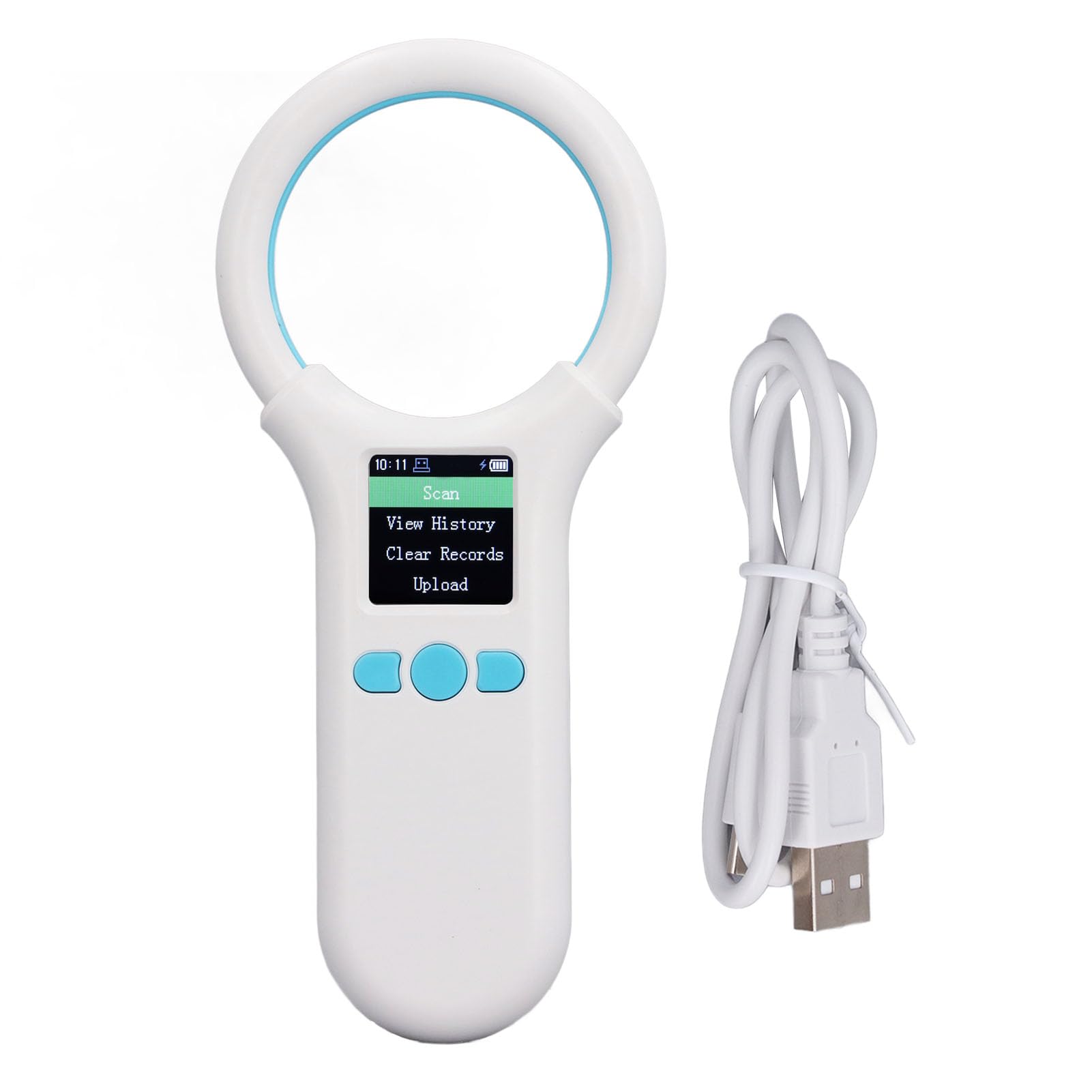 Microchip Scanner, Pet Chip Scanner Animal Tag Reader Pet Microchip Scanner Handheld Portable Pet Microchip ID Scanner 134.2khz/125khz USB Charging