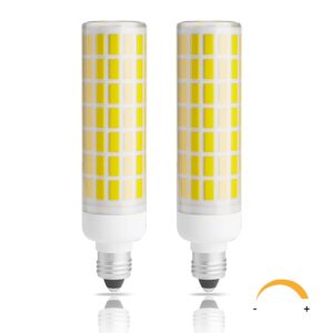 chinnor e11 led bulb 75w 100w equivalent dimmable,daylight 6000k,t3 t4 jde11 mini candelabra base 110v 120v 130v 100w halogen replacement, pack of 2