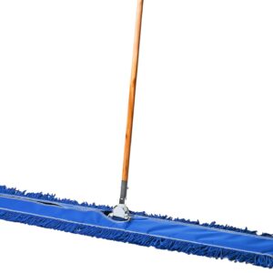 48 Inch Blue Dust Mop with Wood Handle and 48 Inch Dust Mop Refill Bundle - 1 Mop Sets and 4 Refills