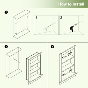 Mepplzian Recessed Medicine Cabinet for Bathroom,14x24 in Wall Bathroom Cabinet with Storage,Bathroom Niche for Shower Wall for Bedroom/Hallway,Black Shower Niche,Wall Niche Insert for Drywall,MDF