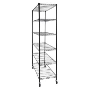 6 Tier Shelf Shelving Unit with Wheels Adjustable Storage Shelf Cart Metal Shelf Rolling Utility Cart 2,100lbs Capacity, Heavy Duty Wire Shelving Rack, 47 x 17 x 80in