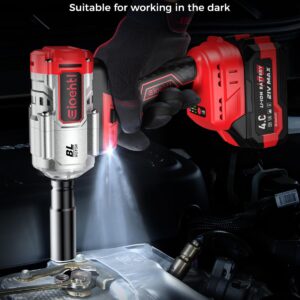 Cordless Impact Wrench, 1200Nm(900 Ft-lbs)1/2" Brushless Impact Gun, 2x4.0AH Batteries Electric Impact Motor Variable Speeds, 21V High Torque Power Impact Driver Ideal for Car, DIY, and Truck RV/Mower