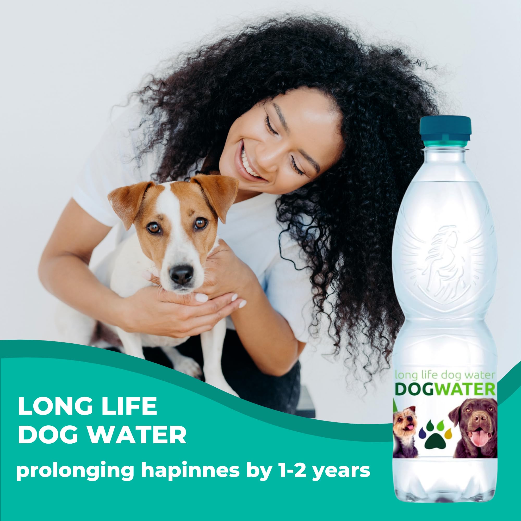 Long Life Dog Water - Natural Spring Water for Dogs, pH-Balanced Dog Water, Helps with Electrolytes for Dogs & Improve Dog Hydration, Mineral-Free - 16.9 oz 6-Pack with Free Cooling Dog Bowl 32oz