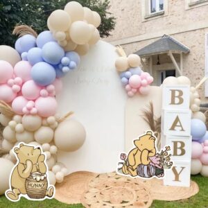 6 PCS Classic Winnie Cutouts with Stand Cute Pooh Baby Shower Cutouts for Winnie Birthday Decorations Centerpiece Yard Signs