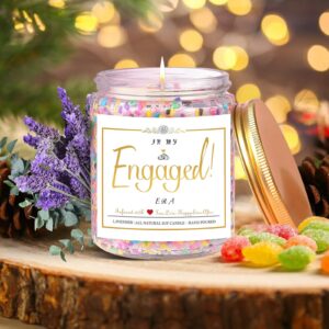 Engagement Gifts for Couples, in My Engaged ERA! Scented Candle, Engagement Party Decorations, Engagement and Bridal Shower Gifts for Her, 7oz Natural Soy Lavender Candle with 50+ Hours Burn Time