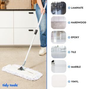 48 Inch White Dust Mop with Metal Handle and 48 Inch Dust Mop Refill Bundle - 1 Mop Sets and 4 Refills