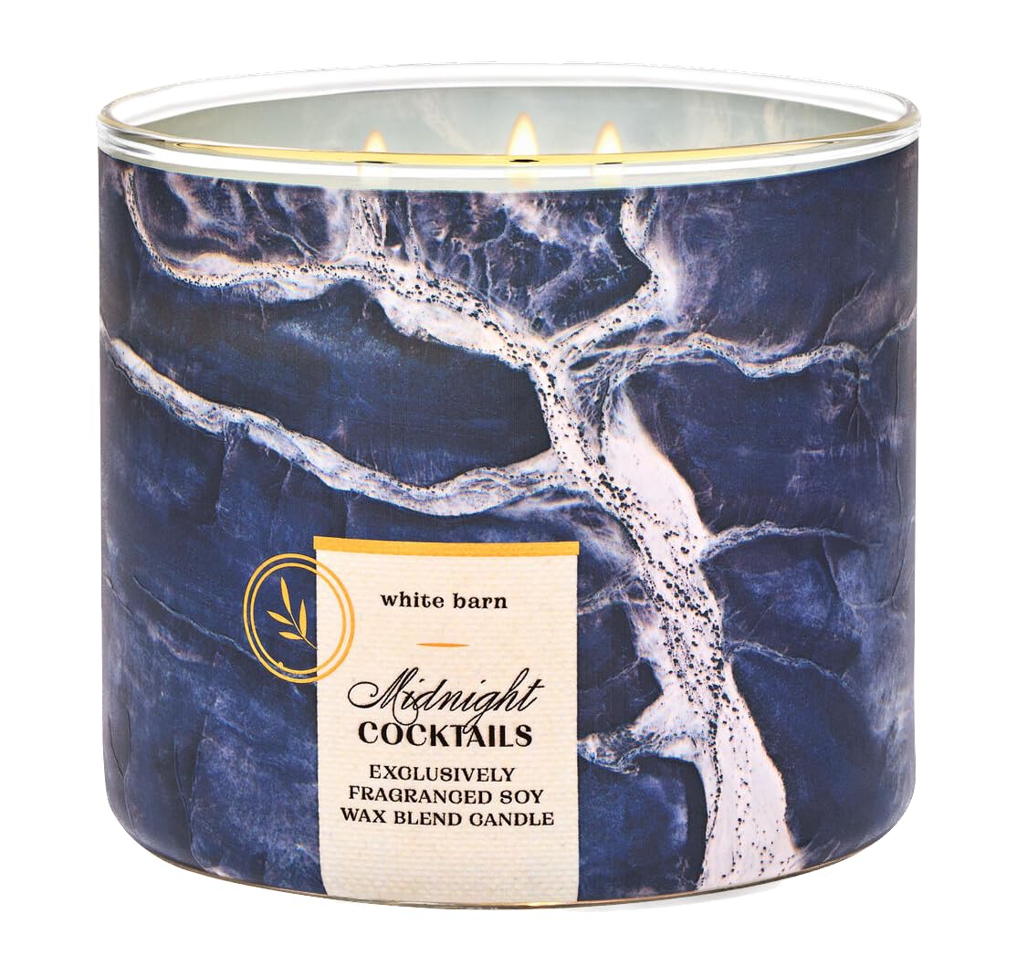 Bath + Body Works Midnight Cocktails Candle - Warm Tobacco + Rich Cedarwood + Spiced Clove - 3 Wick Scented Candles for Men - 14.5 oz, New Fall Candles, 2024