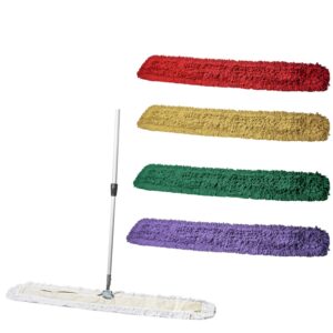 48 inch white dust mop with metal handle and 48 inch dust mop refill bundle - 1 mop sets and 4 refills