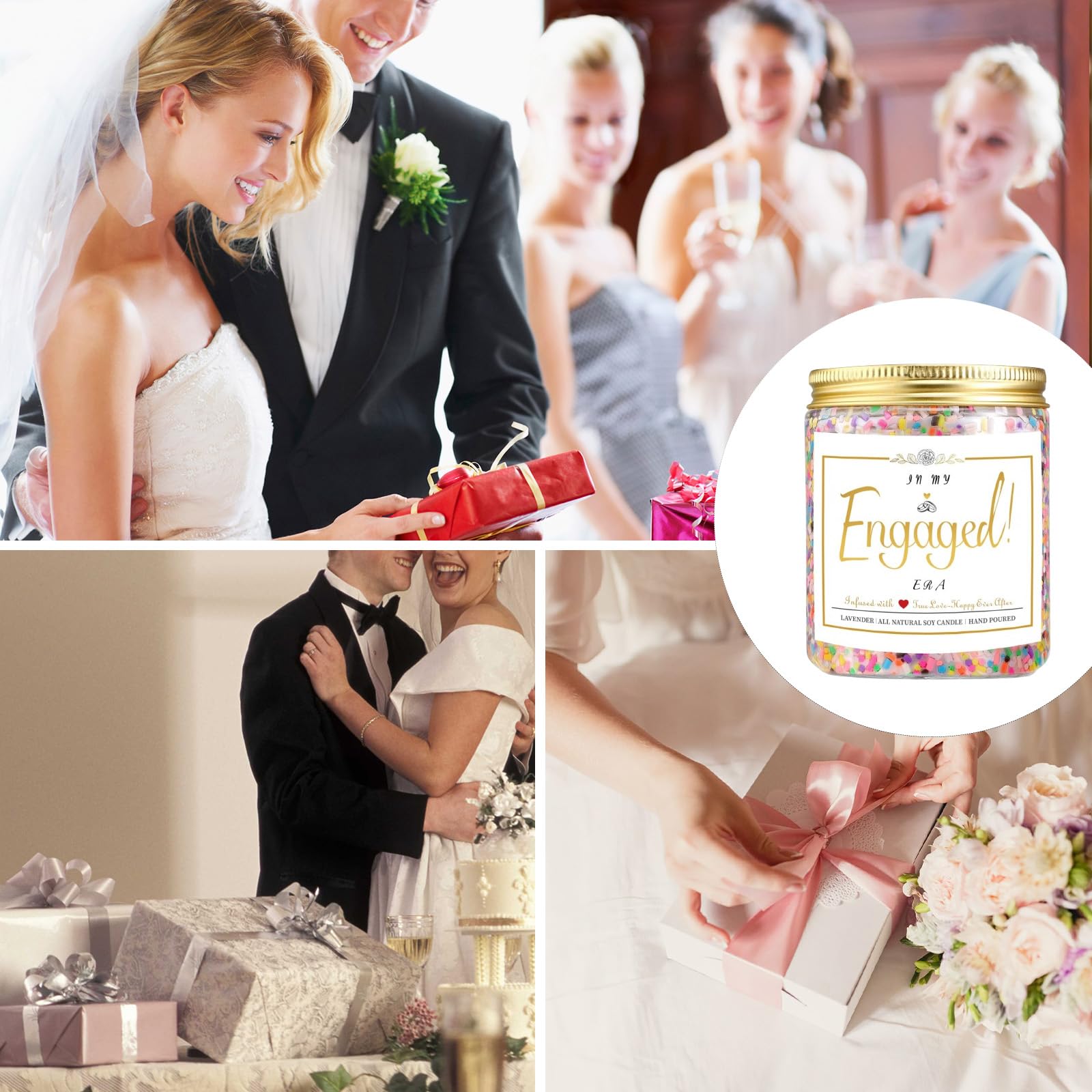 Engagement Gifts for Couples, in My Engaged ERA! Scented Candle, Engagement Party Decorations, Engagement and Bridal Shower Gifts for Her, 7oz Natural Soy Lavender Candle with 50+ Hours Burn Time