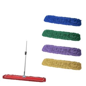 36 inch red dust mop with metal handle and 36 inch dust mop refill bundle - 1 mop set and 4 refills