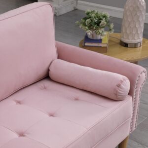 CDBBIB 77.56" Futon Sofa Couch,Mid-Century Loveseat,Corduroy Couch,Chaise Lounge Indoor,Couch and Loveseat Sets,Small Space Furniture Suitable for Living Rooms, Bedrooms, Apartments.(Pink)