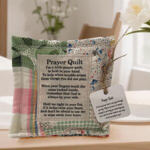 colorful handmade prayer quilt with cross and symbolic poems - perfect for you, your friends and family.