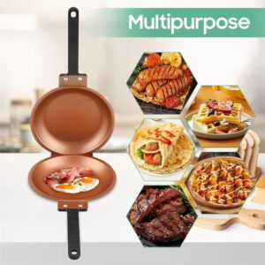 Flipmaster Pancake Pan, Flipmaster Pan, Flipmaster Pancake Pan 2024, Flipmaster Double-Sided Non-Stick Pancake Maker, Flipmaster Double Sided Pan, Foldable Flip Master Pancake Pan (Gold + Green)