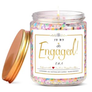 engagement gifts for couples, in my engaged era! scented candle, engagement party decorations, engagement and bridal shower gifts for her, 7oz natural soy lavender candle with 50+ hours burn time