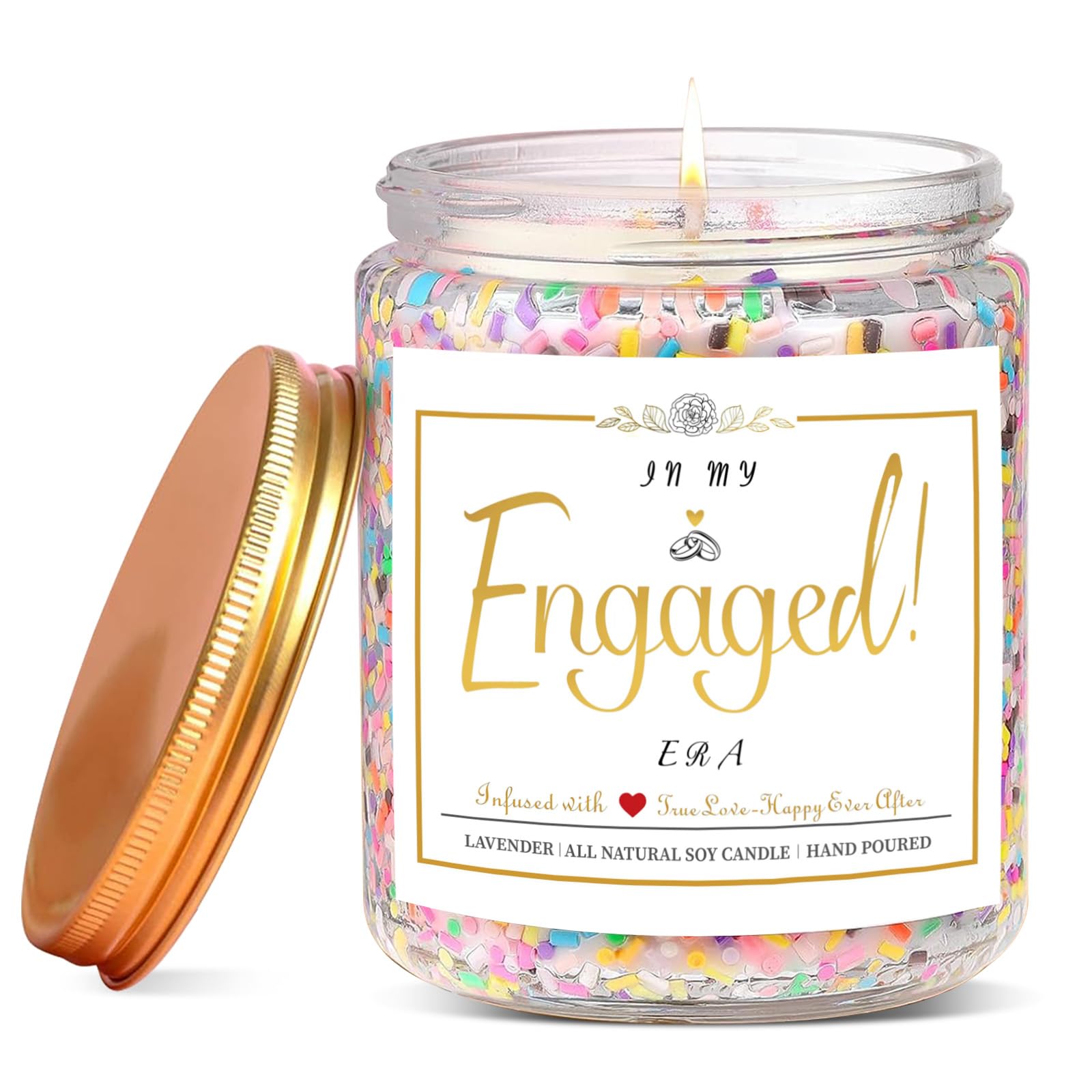 Engagement Gifts for Couples, in My Engaged ERA! Scented Candle, Engagement Party Decorations, Engagement and Bridal Shower Gifts for Her, 7oz Natural Soy Lavender Candle with 50+ Hours Burn Time