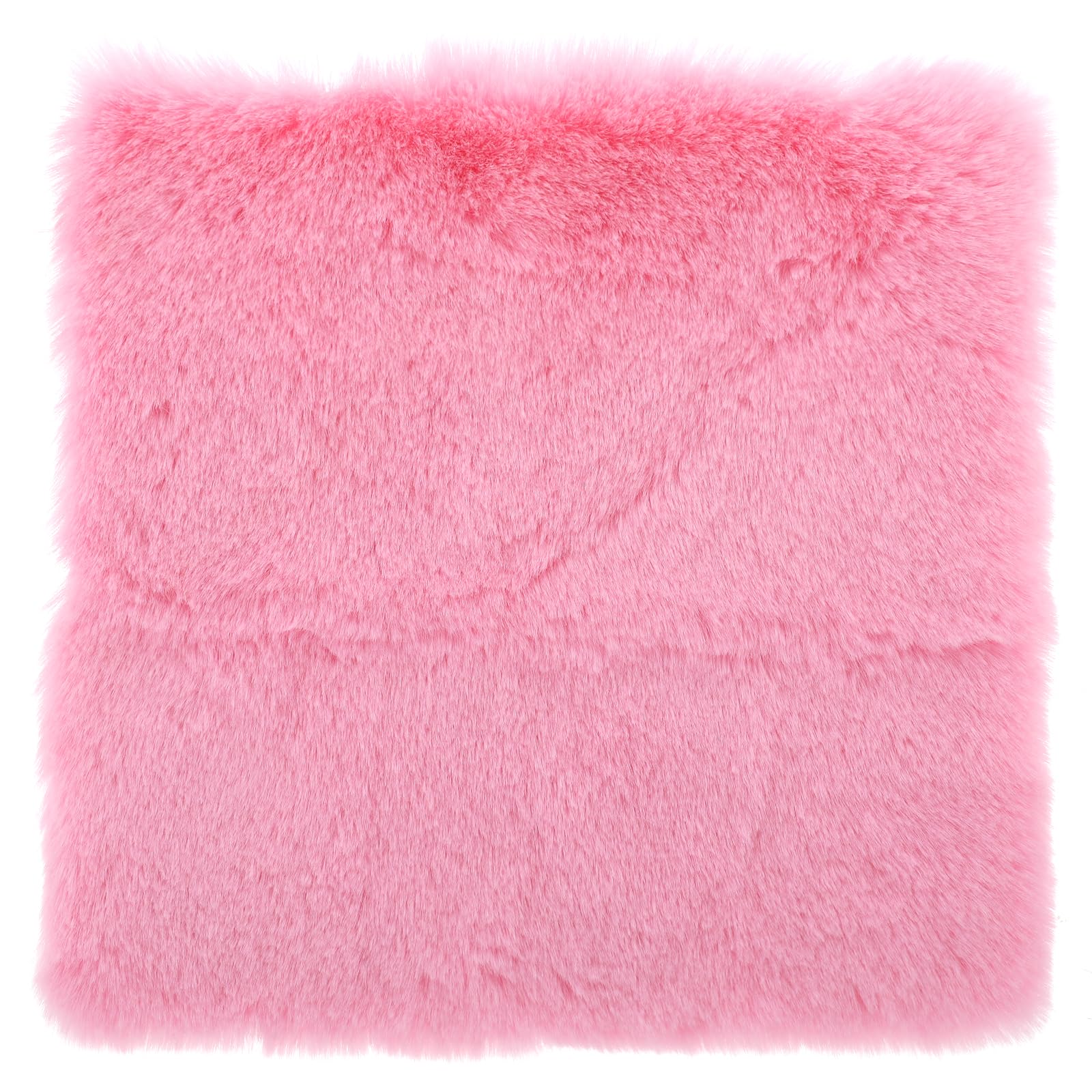 10 Inches Faux Fur Plush Cushion Fluffy Small Area Rug, Mini Square Faux Fur Rug, Small Rugs Fluffy Faux Fur, Pink Small Luxury Background for Jewelry, Nail Art, Photos, Product Display(Pink)