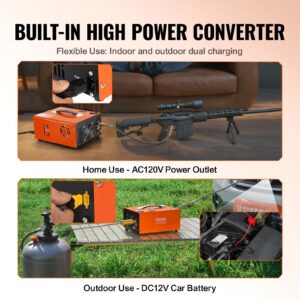 VEVOR PCP Air Compressor, 4500PSI Portable PCP Airgun Compressor with Built-in Converter, Auto-Stop | DC12V/AC120V | Oil & Water-Free Paintball Tank Compressor Pump for Air Rifle, Scuba Diving Bottle