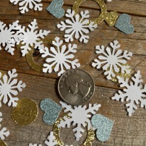 100PCS Snow In Love Bridal Shower Bachelorette Party Table Scatter,Diamond Ring And Snowflake Confetti for Winter Bridal Shower Decorations,Snow In Love Engagement Party Decor