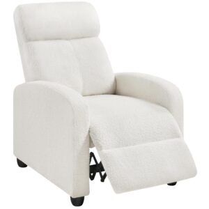 topeakmart boucle recliner sofa push back recliner chair adjustable modern single reclining chair upholstered sofa with pocket spring living room bedroom home theater cream