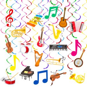 musical instrument hanging swirl decorations music party decorations musical note instrument theme swirls ceiling streamers for music themed birthday party baby shower supplies