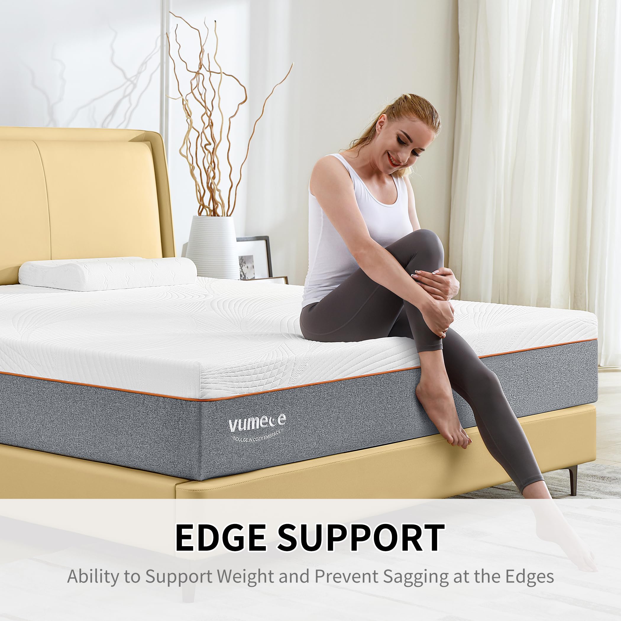 Vumece 12 Inch Full Mattress Gel Memory Foam Mattress Full Size Mattress for Cool Sleep & Pressure Relief & Motion Isolating, Full Mattress in a Box, CertiPUR-US Certified, Medium Firm