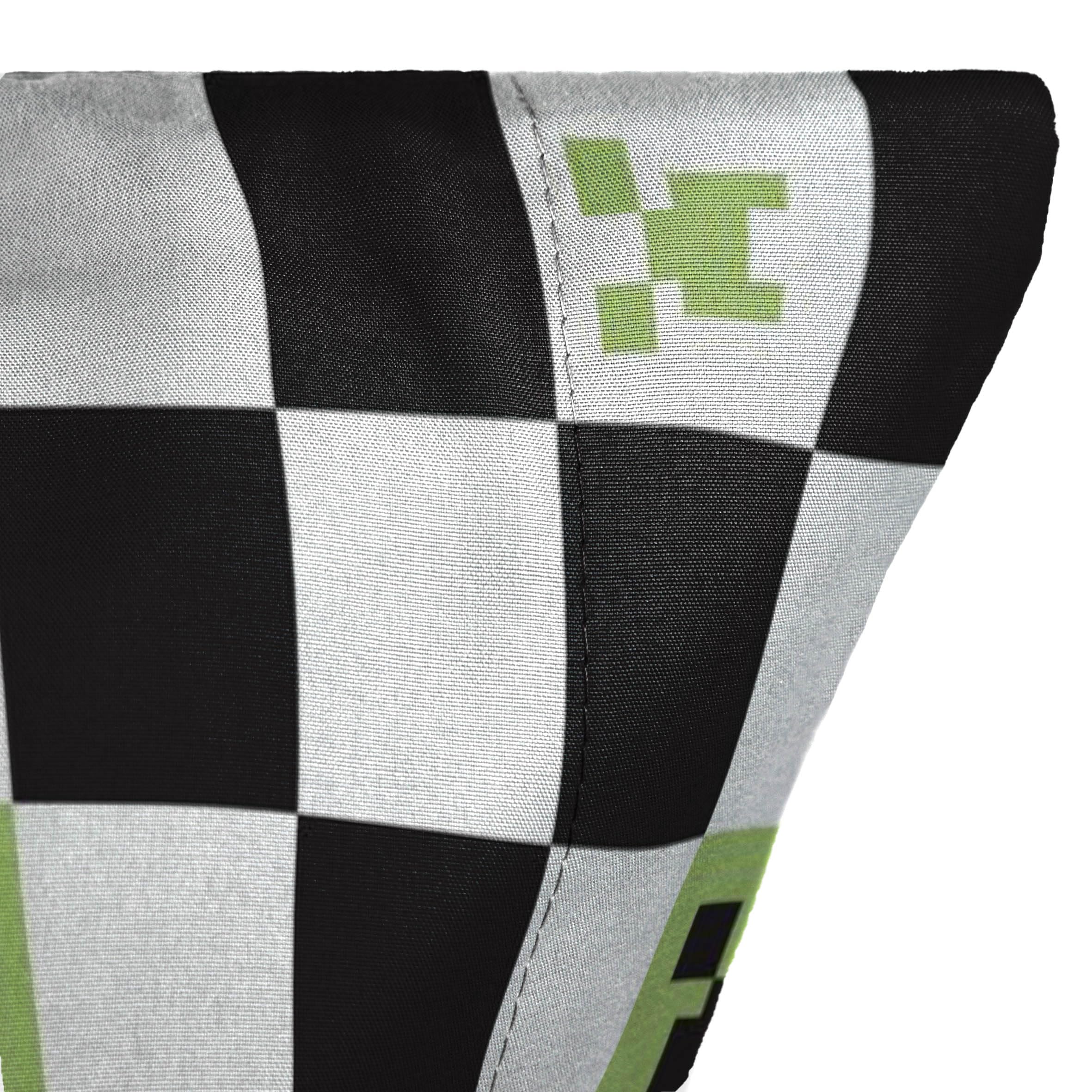 Jay Franco Minecraft Creeper Full Size Sheet Set - Super Soft 4 Piece Kids Bedding Set - Microfiber Sheets Includes Reversible Pillow Covers